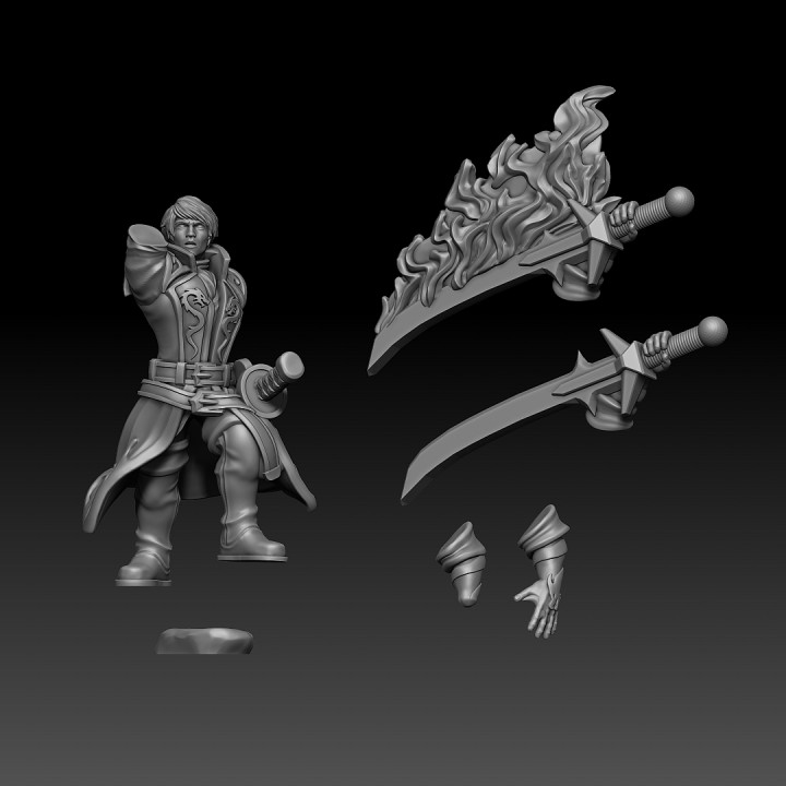3D Printable Human Magic Swordsman - Ral Arthur - Excalibur by ...