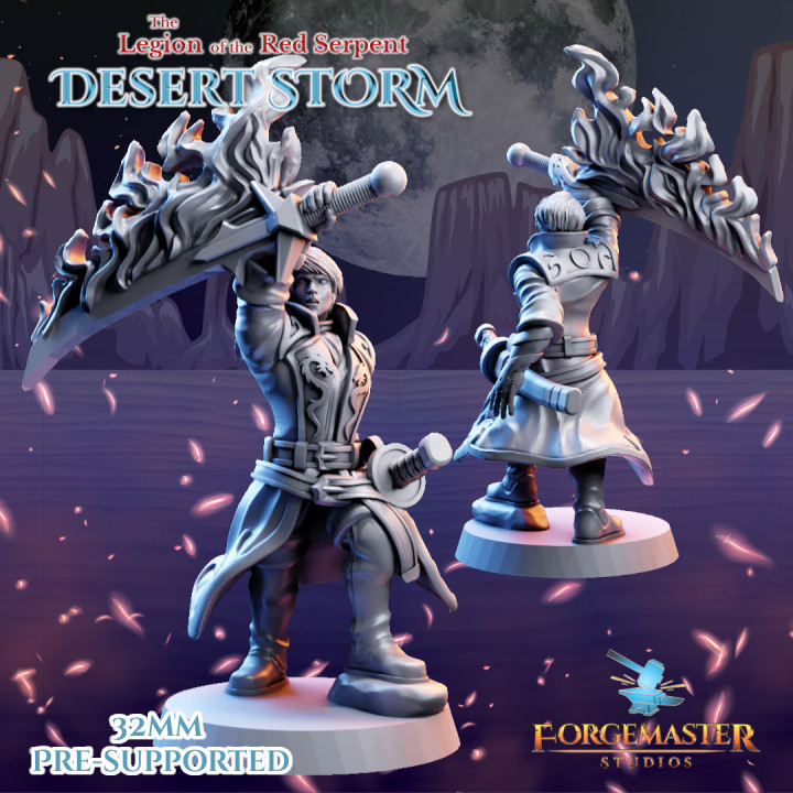 3D Printable Human Magic Swordsman - Ral Arthur - Excalibur by ...