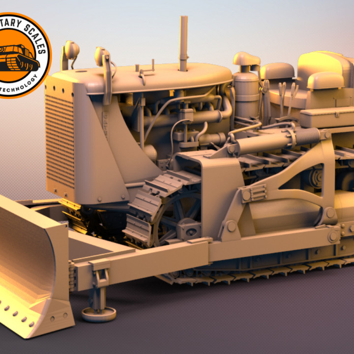 3D Printable U.S. Army bulldozer D7 by MilitaryScales