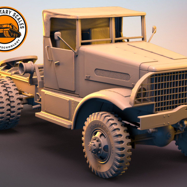 3D Printable White 666 tractor truck hard top by MilitaryScales