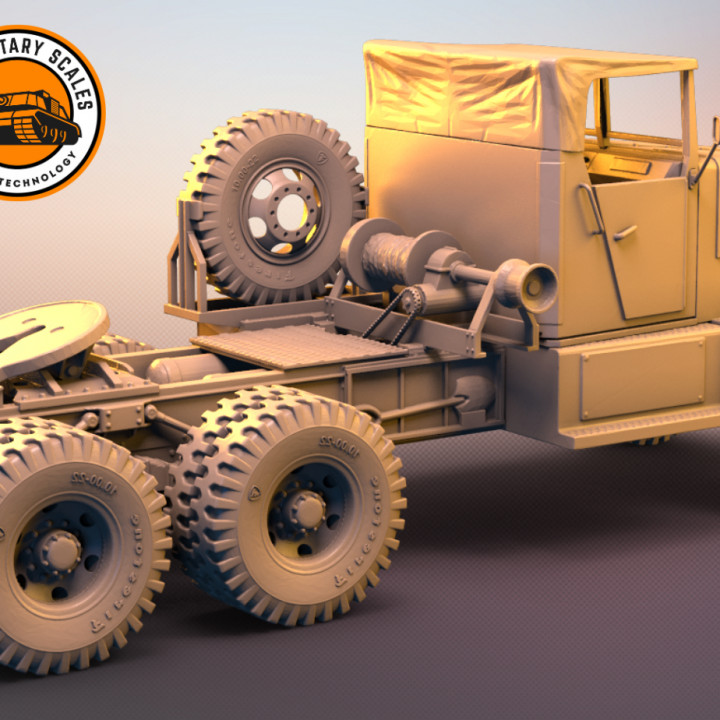 3D Printable White 666 tractor truck hard top by MilitaryScales