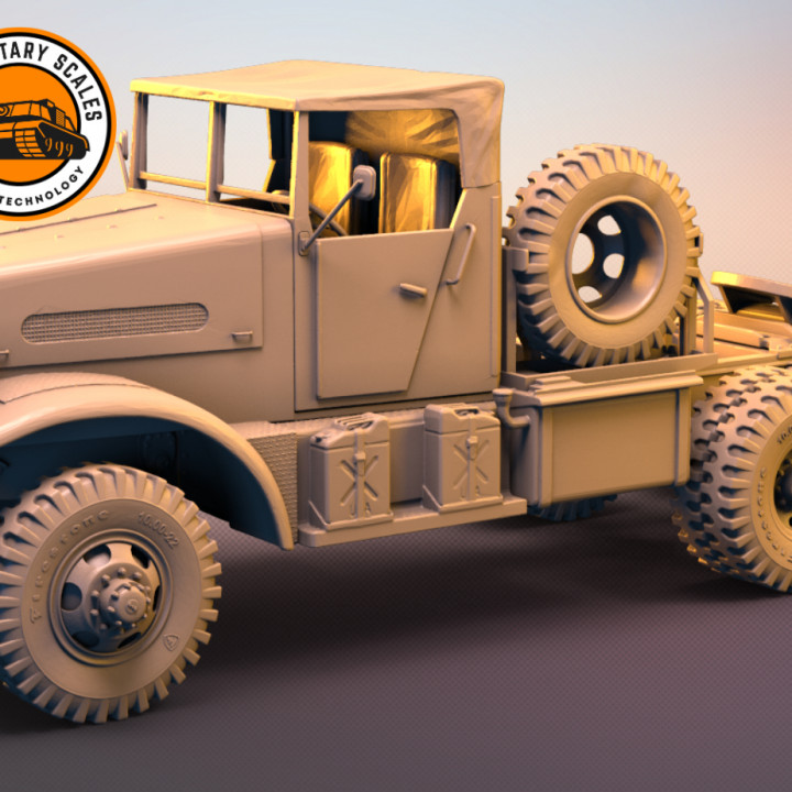 3D Printable White 666 tractor truck hard top by MilitaryScales