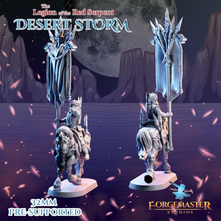 3D Printable Mounted Desert Banner Warriors - Desert Shadow Banner ...