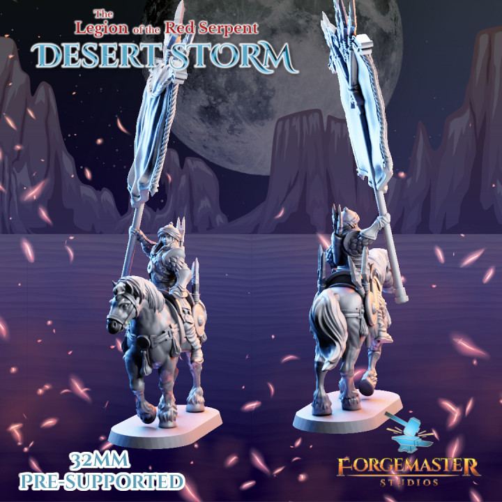 3D Printable Mounted Desert Banner Warriors - Desert Shadow Banner ...