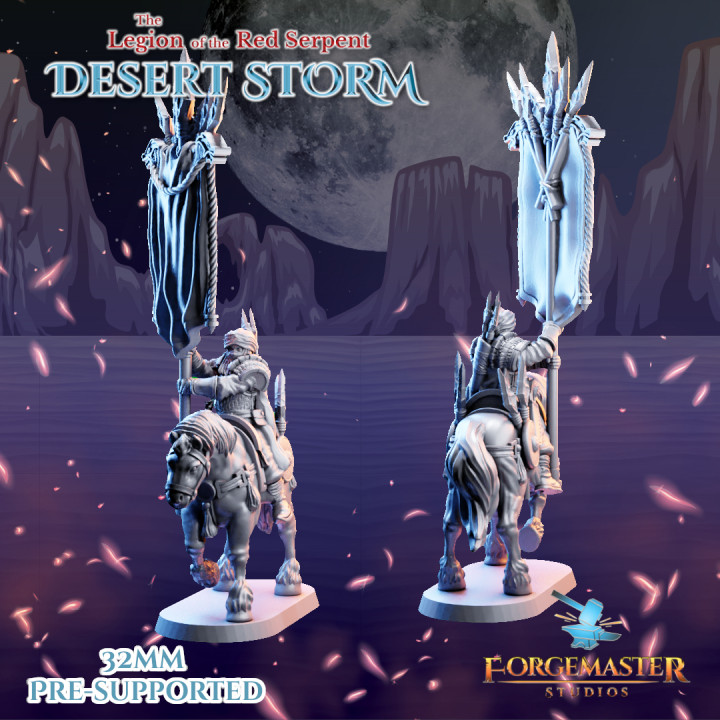 3D Printable Mounted Desert Banner Warriors - Desert Shadow Banner ...