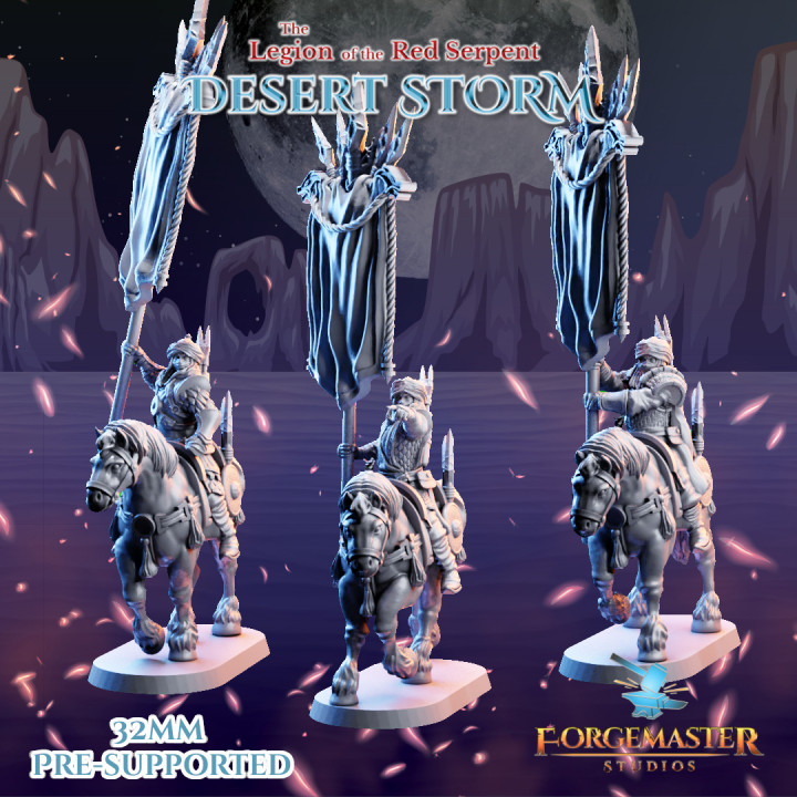 3D Printable Mounted Desert Banner Warriors - Desert Shadow Banner ...