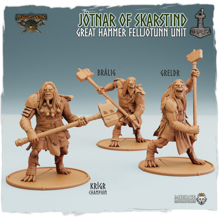 3D Printable Norse Jötnar of Skarstind, Great Hammer Felljötunn Unit by ...