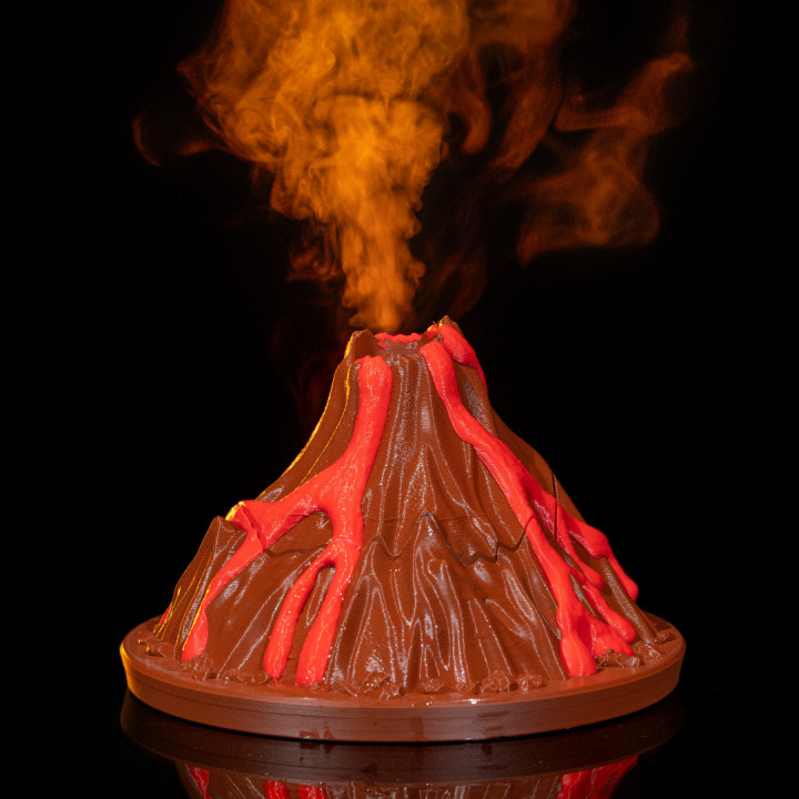 3D Printable Exploding Volcano by Stlflix