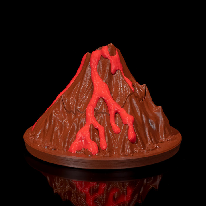 3D Printable Exploding Volcano by Stlflix