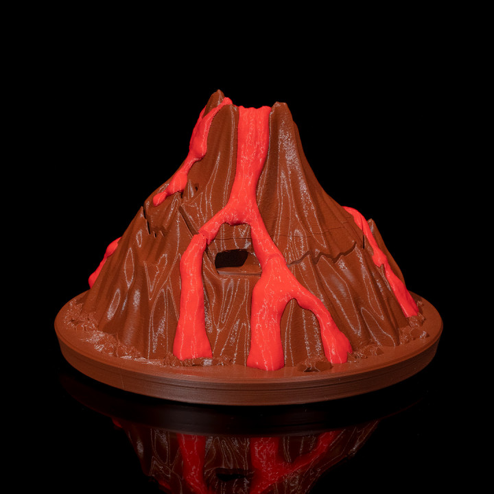 3D Printable Exploding Volcano by Stlflix