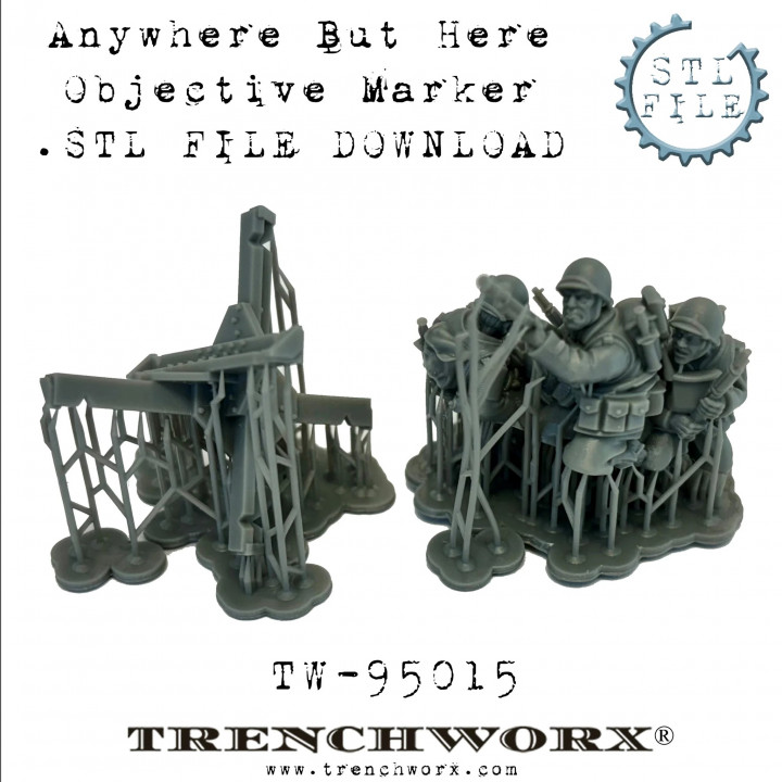 3D Printable Anywhere But Here Objective Marker .STL Download by ...