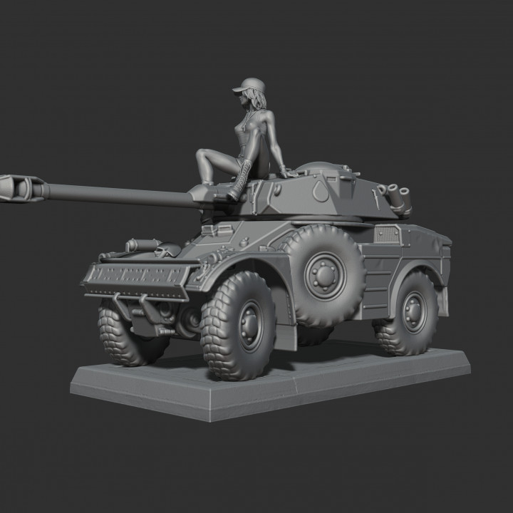 3D Printable Girl and an AML 90 Panhard by Aronon