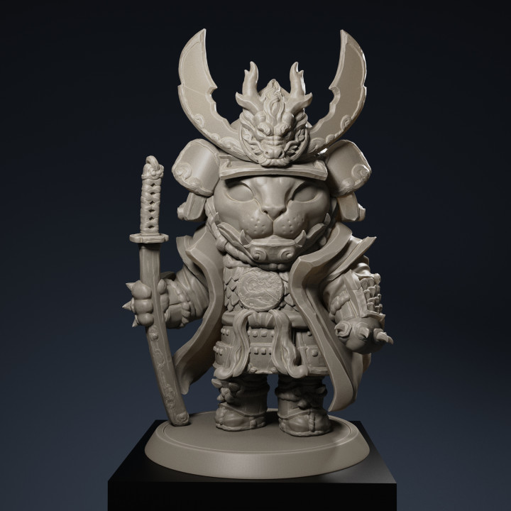 3D Printable SIAMMAR CAT SAMURAI by Art of V