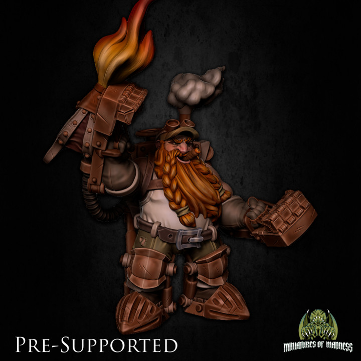 3D Printable Thomyr Hardspring Mecha [PRE-SUPPORTED] Dwarf Artificer ...
