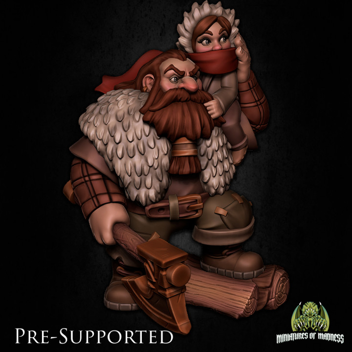 3D Printable Berick and Nosterra [PRE-SUPPORTED] Dwarf Hunter Dad by ...
