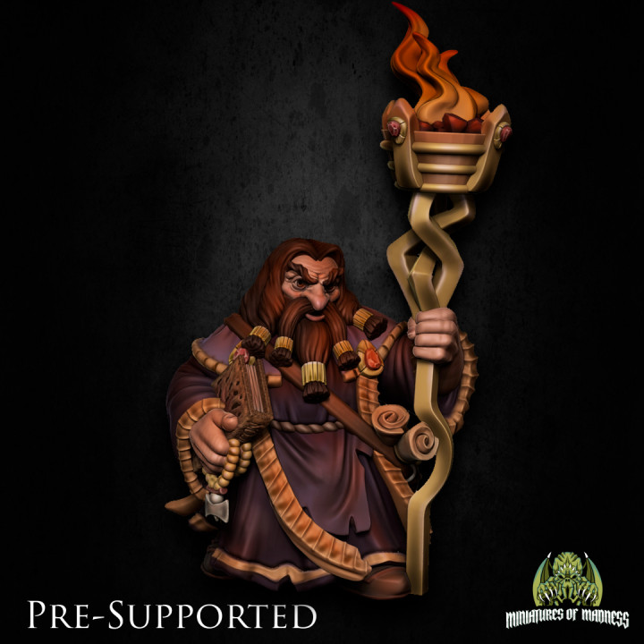 3D Printable Tordrus Vadnir [PRE-SUPPORTED] Dwarf Wizard Cleric by ...