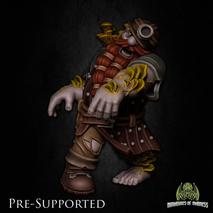3D Printable Zombie Miner 1 [PRE-SUPPORTED] Dwarf Infected by ...