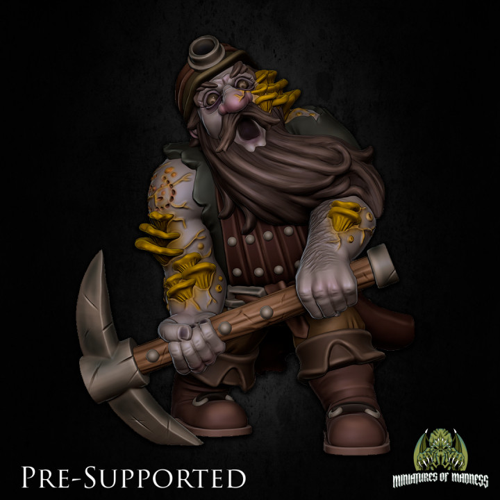 3D Printable Zombie Miner 3 [PRE-SUPPORTED] Dwarf Infected by ...