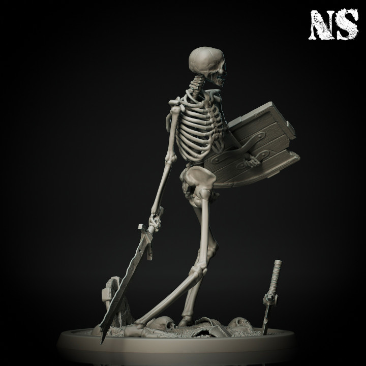 3D Printable Skeleton Warrior F by NS Miniatures