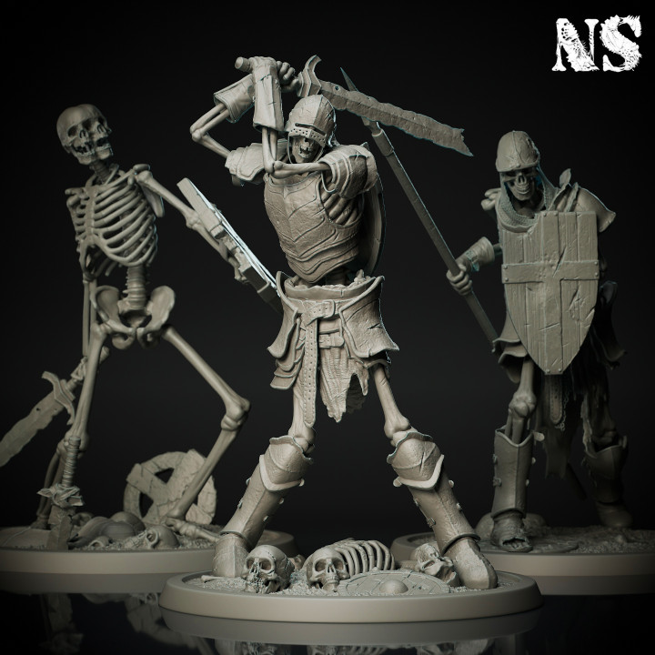 3D Printable Skeleton Warrior Bundle by NS Miniatures