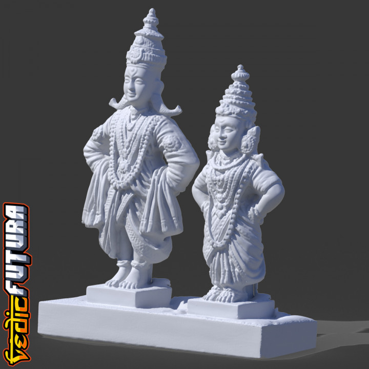 3D Printable Divine Union: The Celestial Pair of Vitthal and Rukmini by ...