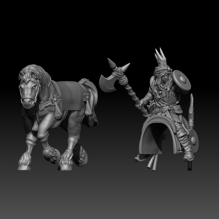 3D Printable Mounted Desert Halberd Warriors - Desert Shadow Halberd ...