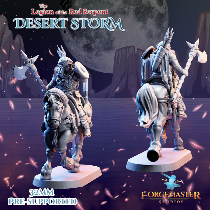 3D Printable Mounted Desert Halberd Warriors - Desert Shadow Halberd ...