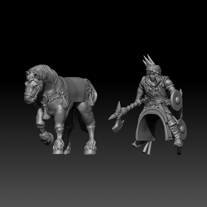 3D Printable Mounted Desert Halberd Warriors - Desert Shadow Halberd ...