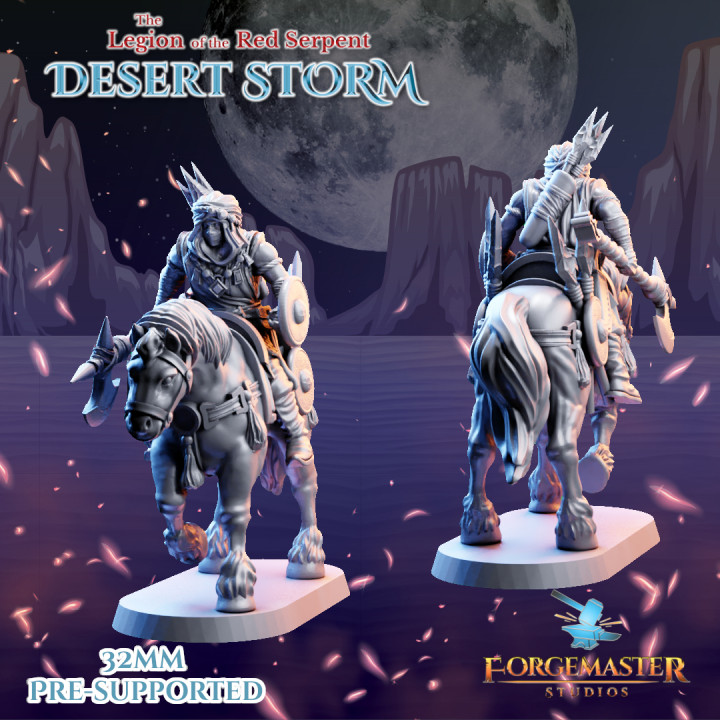 3D Printable Mounted Desert Halberd Warriors - Desert Shadow Halberd ...