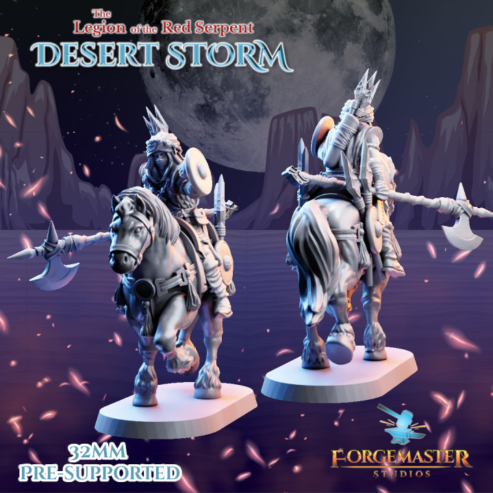 3D Printable Mounted Desert Halberd Warriors - Desert Shadow Halberd ...