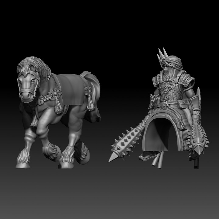 3D Printable Mounted Desert Dual Mace Warriors - Desert Shadow Dual ...