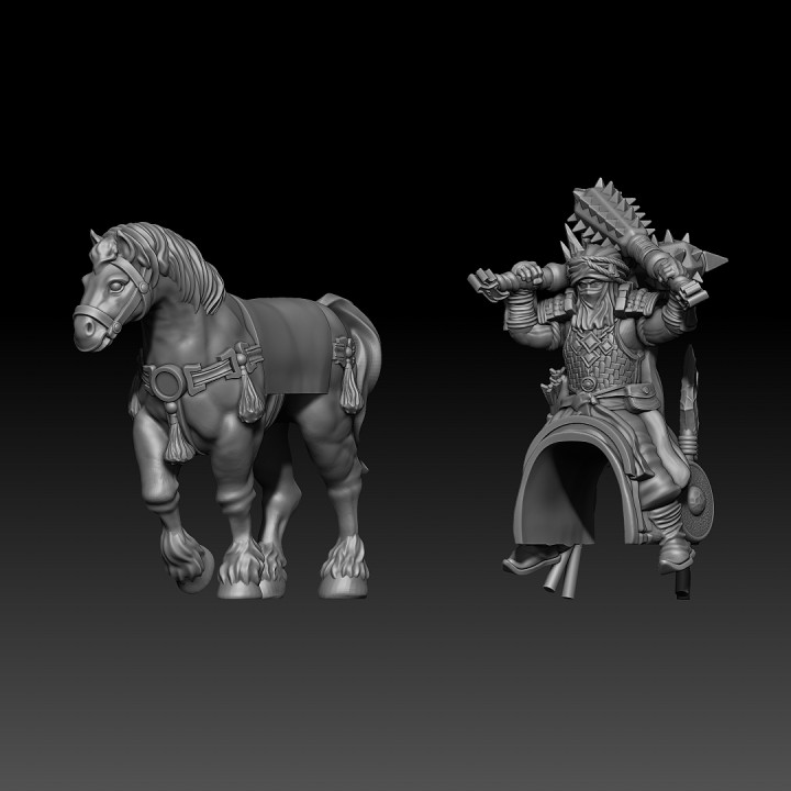 3D Printable Mounted Desert Dual Mace Warriors - Desert Shadow Dual ...