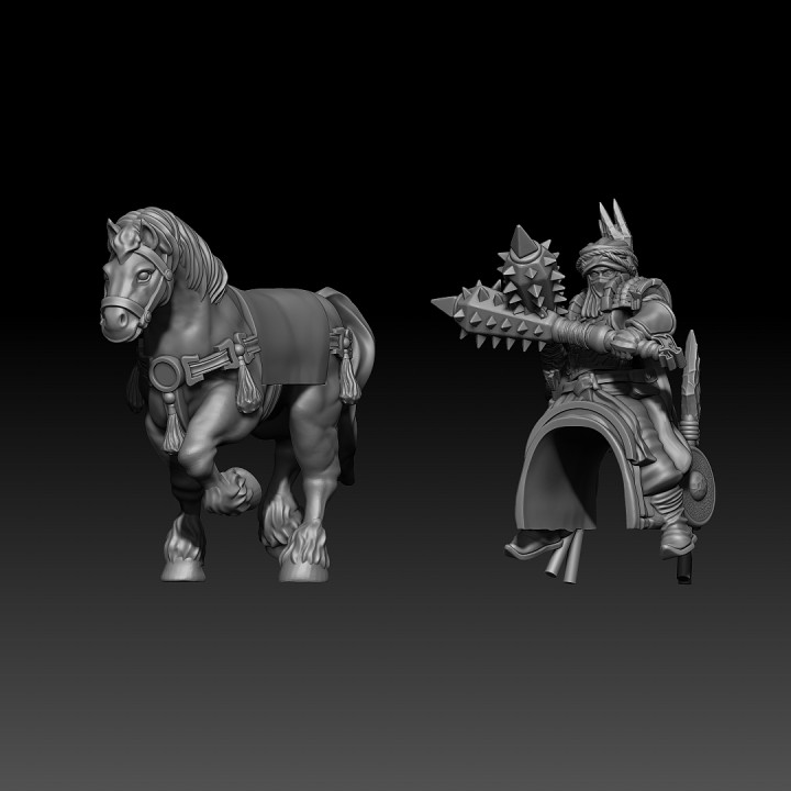 3D Printable Mounted Desert Dual Mace Warriors - Desert Shadow Dual ...