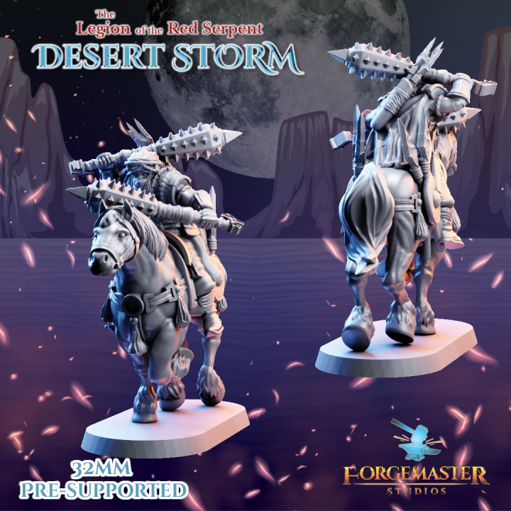 3D Printable Mounted Desert Dual Mace Warriors - Desert Shadow Dual ...