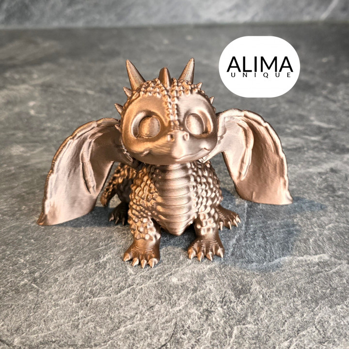 3D Printable Sitting baby sand dragon Sandy by ALIMA UNIQUE DESIGNS