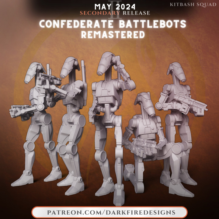 3D Printable Battle Bot Squad (Redux) by Dark Fire Designs