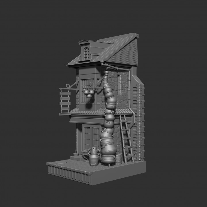 3D Printable Potage's Cauldron Shop by Aronon