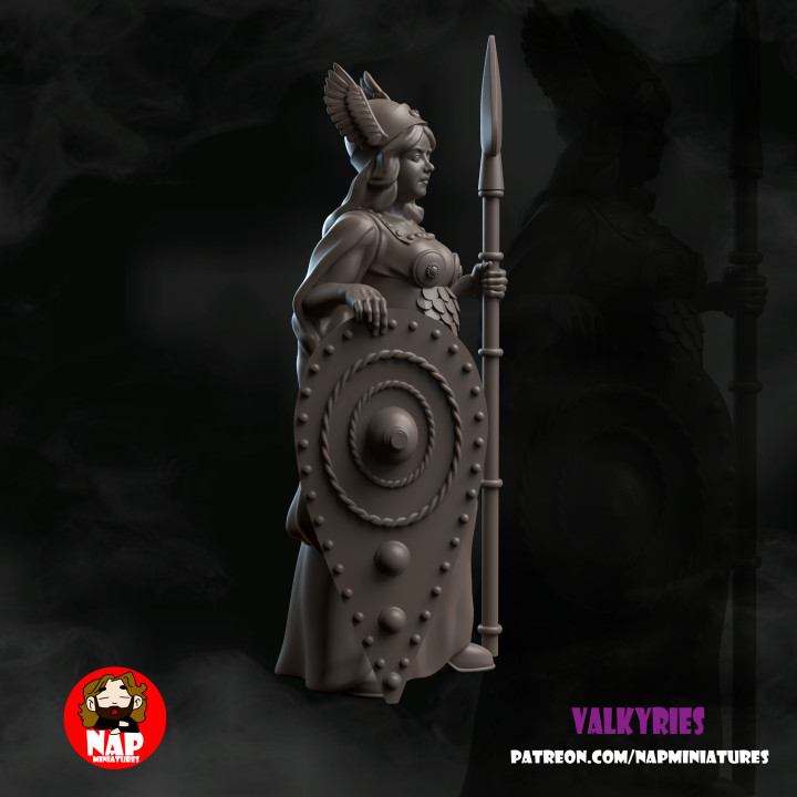 3D Printable Traditional Valkyrie with spear by Nap Miniatures by Nacho ...
