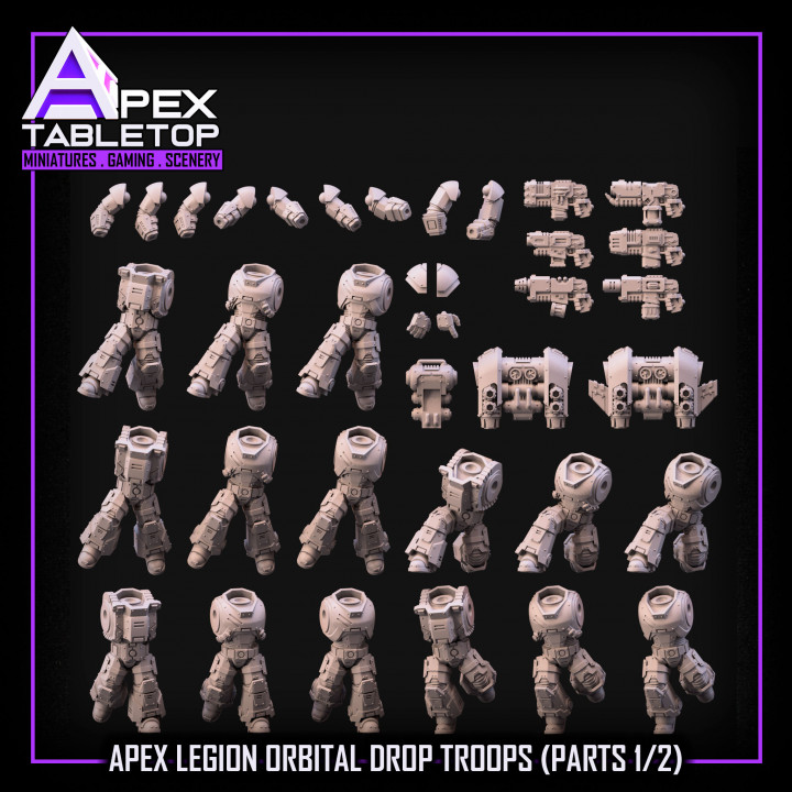 3D Printable Apex Legion Orbital Drop Troops by Apex Tabletop