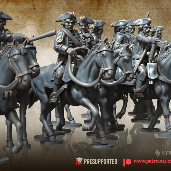 3D Printable SYW Mounted Artillery Officers by BattleCat Miniatures