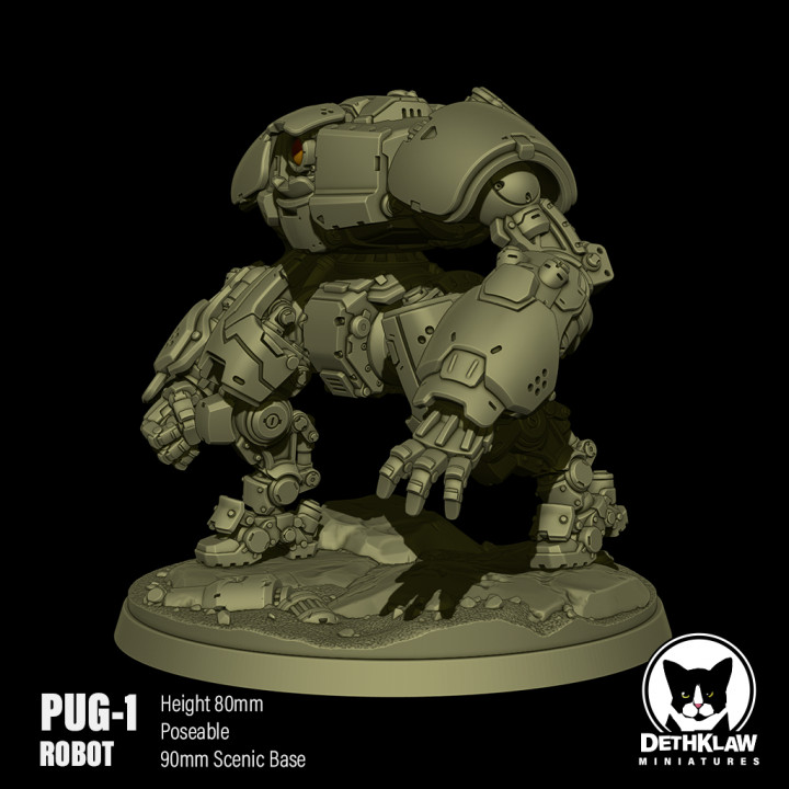 3D Printable PUG-1 Robot by DethKlaw Miniatures