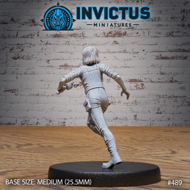 3D Printable Reporter Girl Chasing / Cyberpunk Humanoid Hero / Justice ...