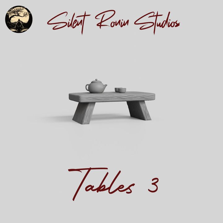 3D Printable Japanese Tables Pack #3 by Silent Ronin Studios