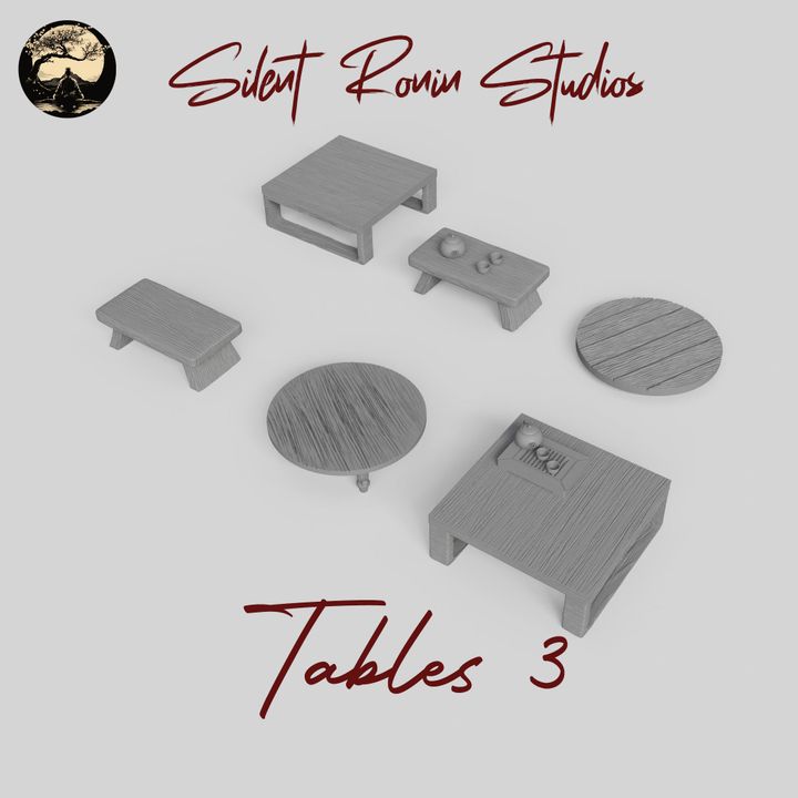 3D Printable Japanese Tables Pack #3 by Silent Ronin Studios