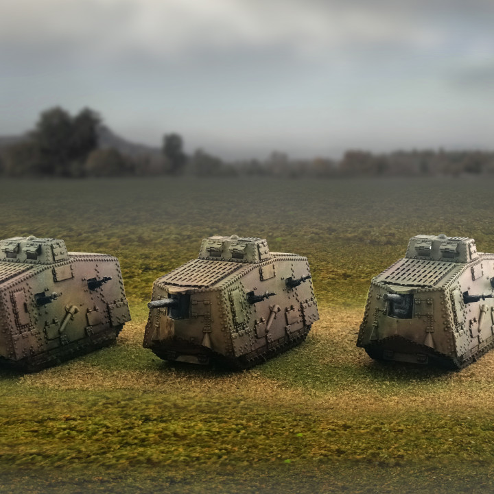 3D Printable Imperial German A7V Sturmpanzerwagon APC by Abby Normal Media