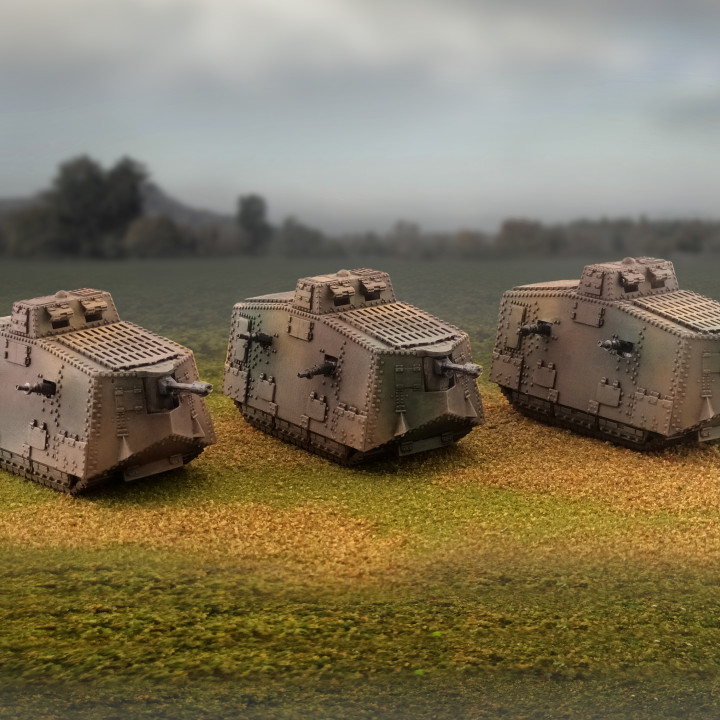 3D Printable Imperial German A7V Sturmpanzerwagon APC by Abby Normal Media