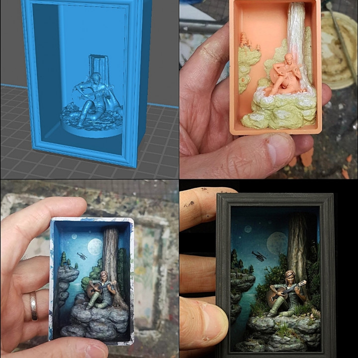 3D Printable Diorama Frame 3 - With Different Boxes by Oliver Spaeth