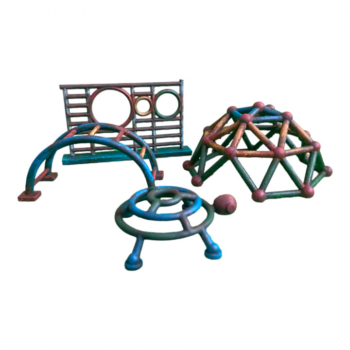 3D Printable Soviet climbing frames by Tiny Furniture