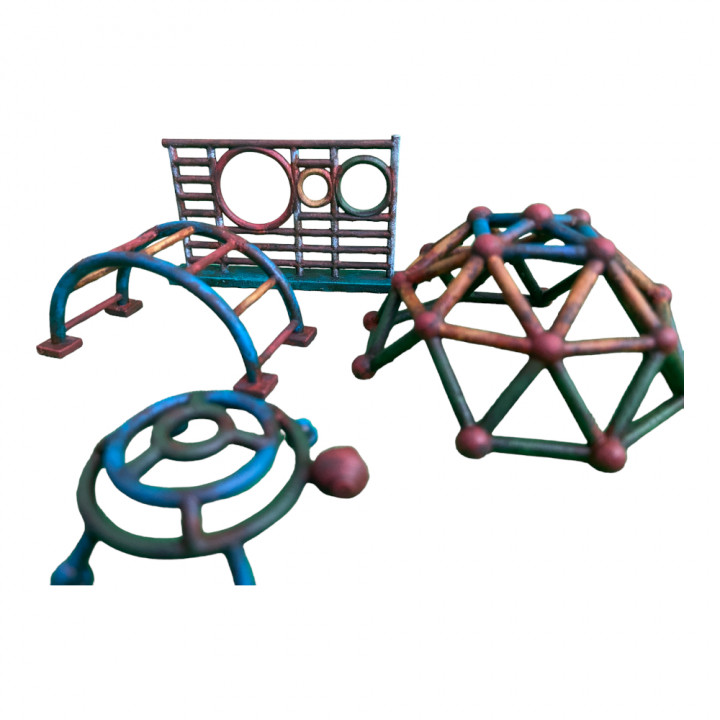 3D Printable Soviet climbing frames by Tiny Furniture