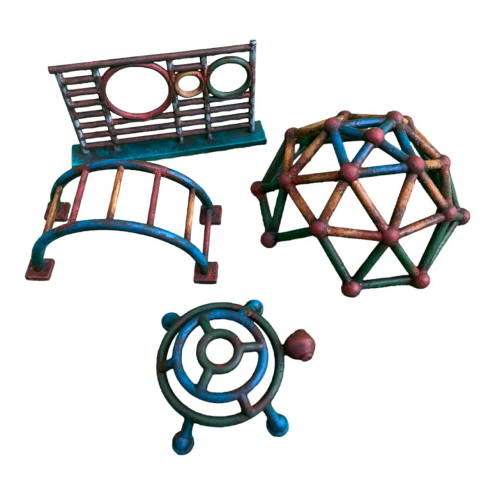 3D Printable Soviet climbing frames by Tiny Furniture